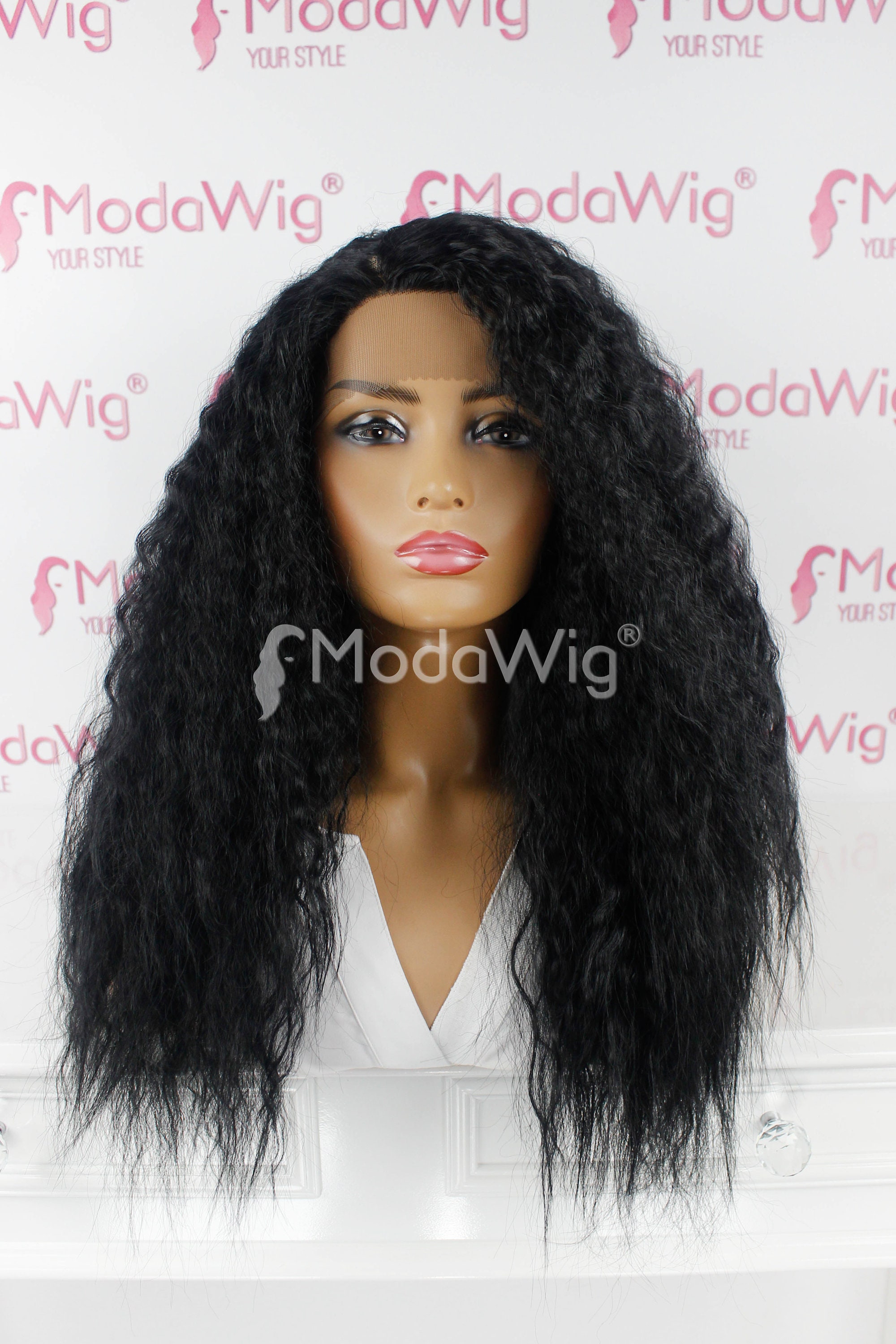 Long Volume Black Curly Lace Front Wig Long Curly Wig Black Lace Front ...