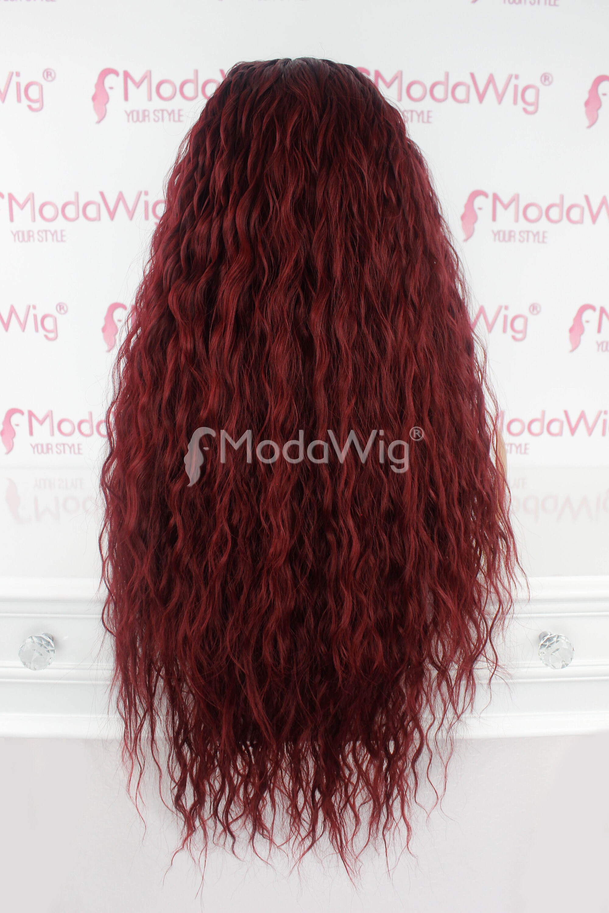 Long Burgundy Red Wavy Wig | Burgundy Synthetic Long Hair | Everyday ...