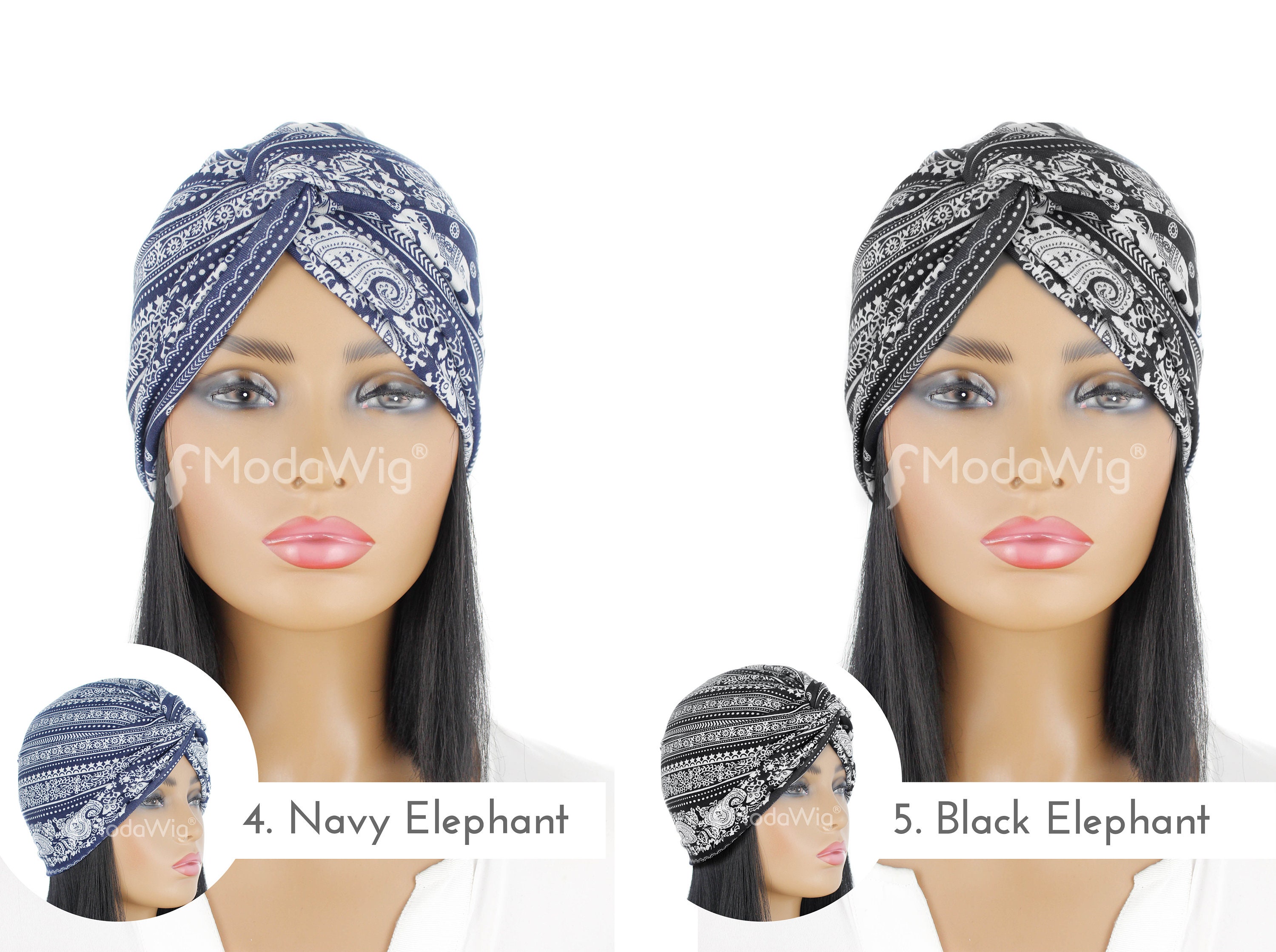 Turban Hat | Stretchy Twisted Turban | Floral Pattern Turban | Cotton ...
