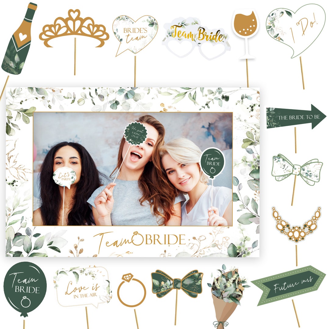 Hen Party Photo Props Botanical Floral Hen Party Photo Frame Hen Night ...