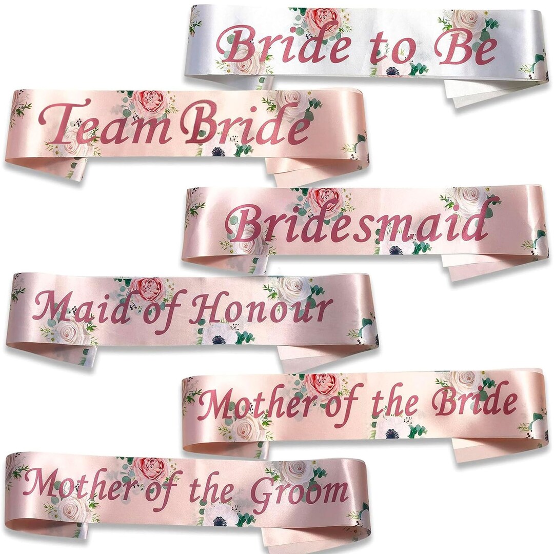 Floral Team Bride Sashes, Hen Party Sashes, Bachelorette Sashes, Bridal ...