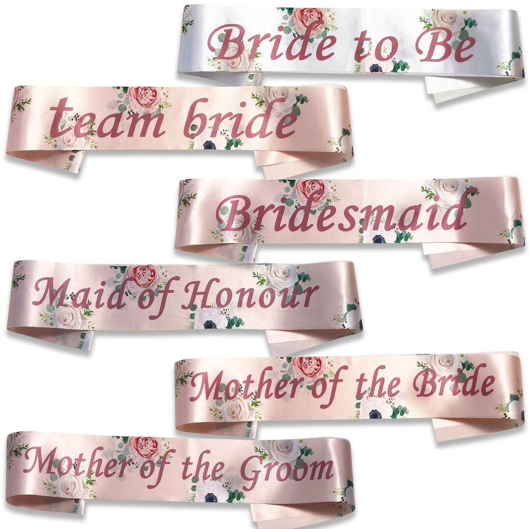 Floral Team Bride Sashes Hen Party Sashes Bachelorette - Etsy UK