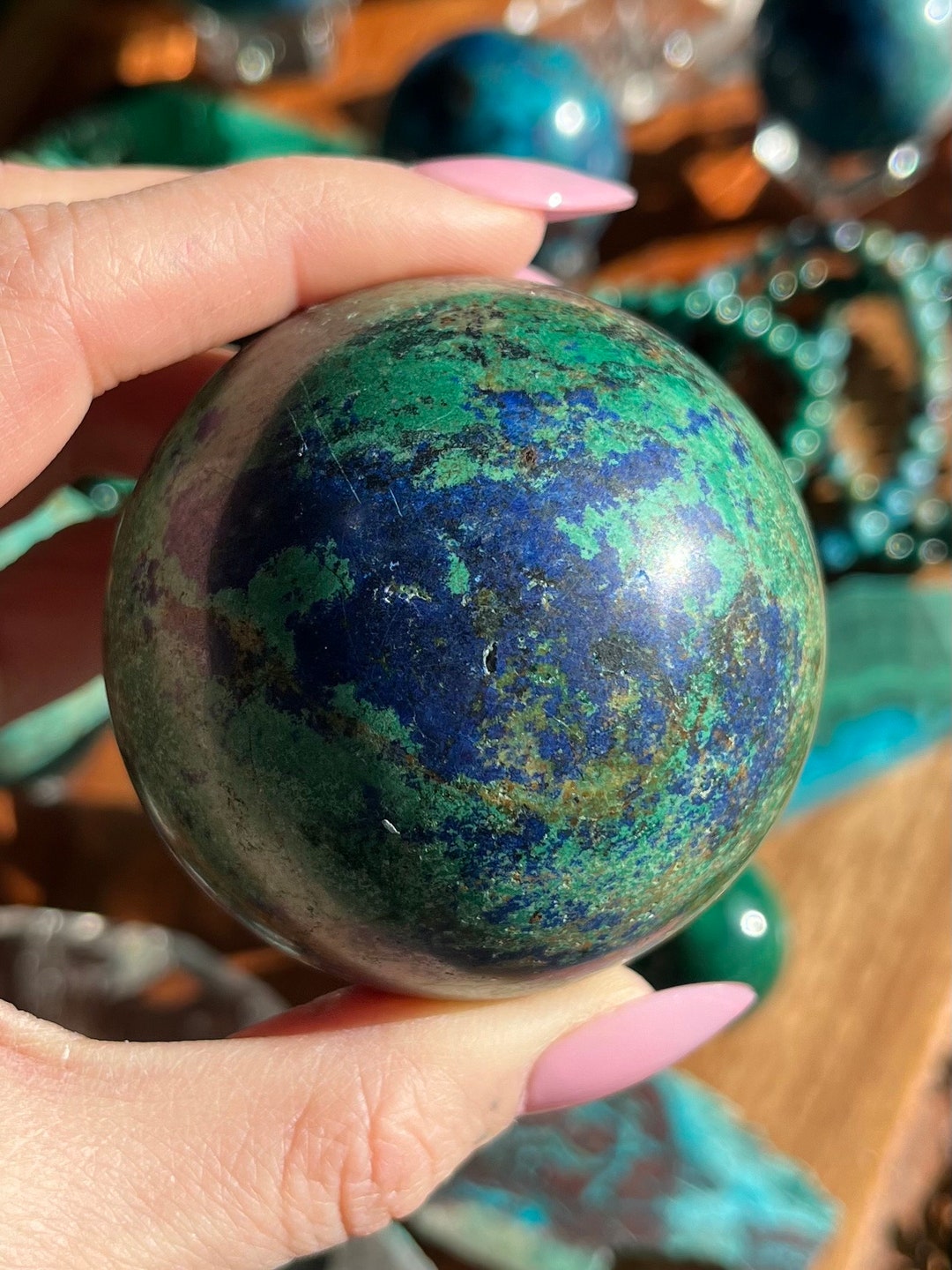 Rare 313 Grams Malachite With Azurite Sphere, From Utah, Natural ...
