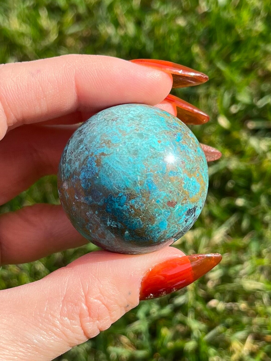 Rare* Small Chrysocolla Sphere, From Utah, Unique Collection Piece, Unique Mineral Specimen ...