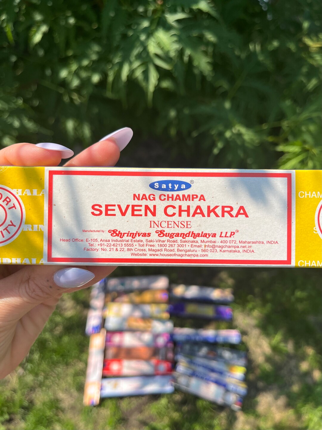SEVEN CHAKRAS Satya Incense Sticks Natural Satya Brand Incense 1 Box of ...