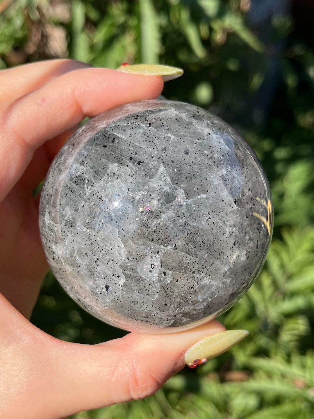 Black Mica in Quartz Biotite Sphere - Unique Collection Piece - Crystal ...