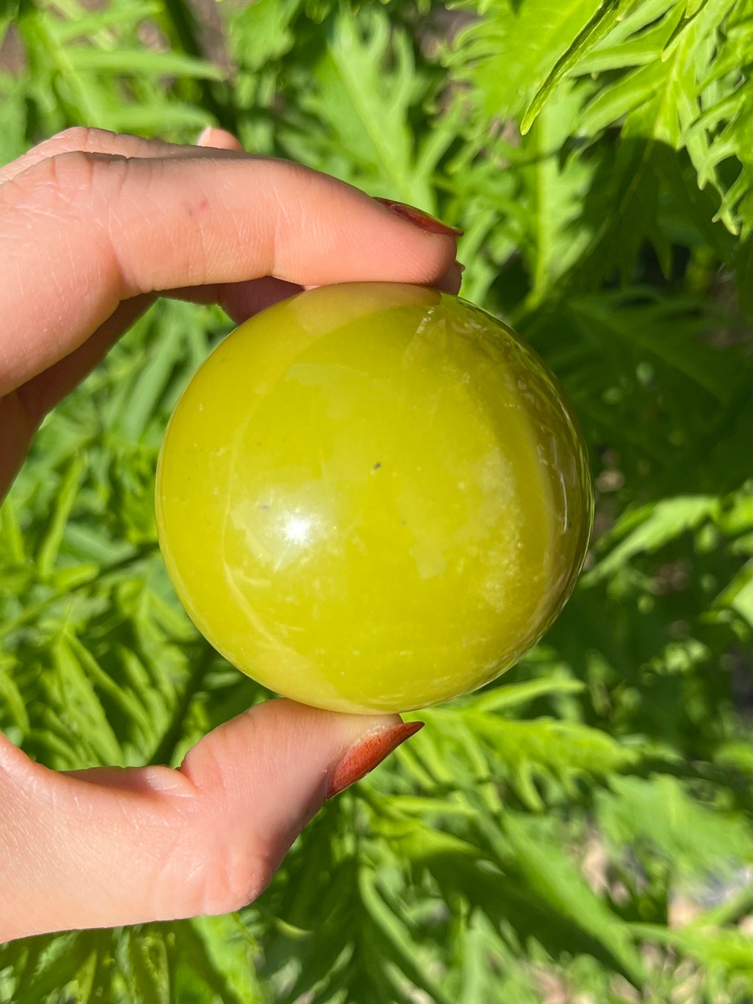 Small Serpentine Sphere, Natural Serpentine Crystal, Yellow/green ...