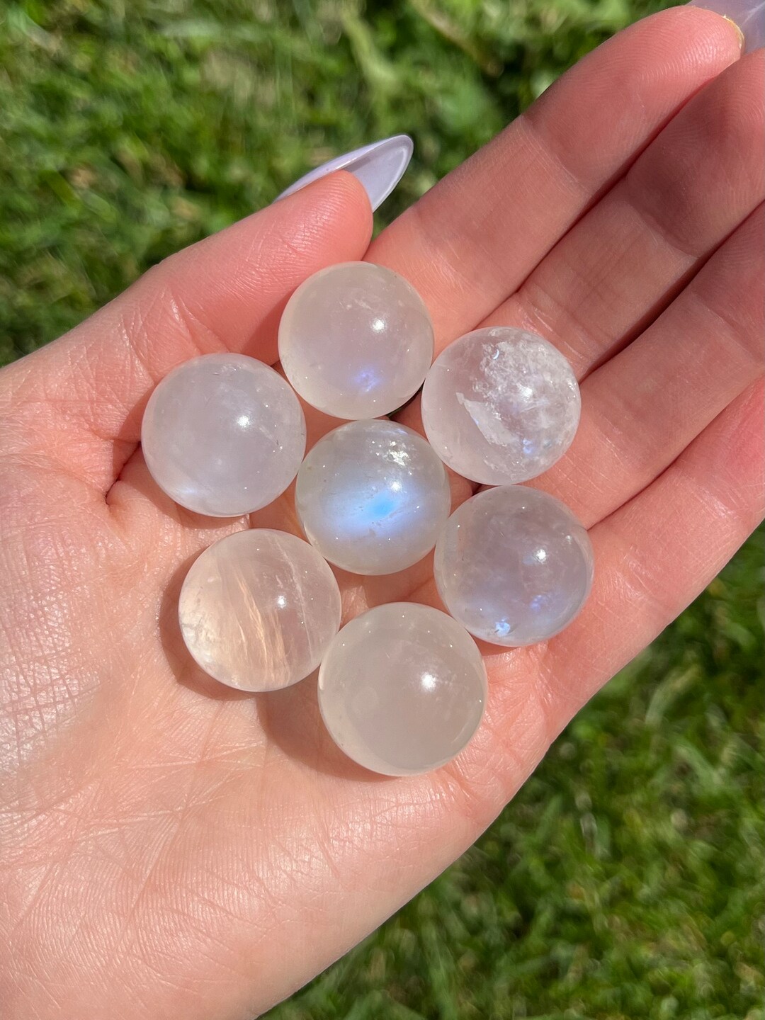 High Quality Natural Sri Lanka Moonstone Mini Sphere - Purified With ...