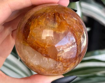 Golden Healer Sphere W/ Asterism / Hematoid Quartz Sphere - Etsy