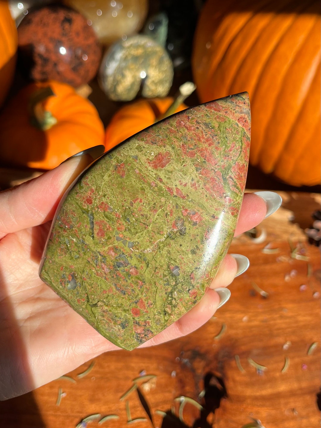Natural Unakite Free Form - Piece No. 629 - Unakite Flame - Healing ...