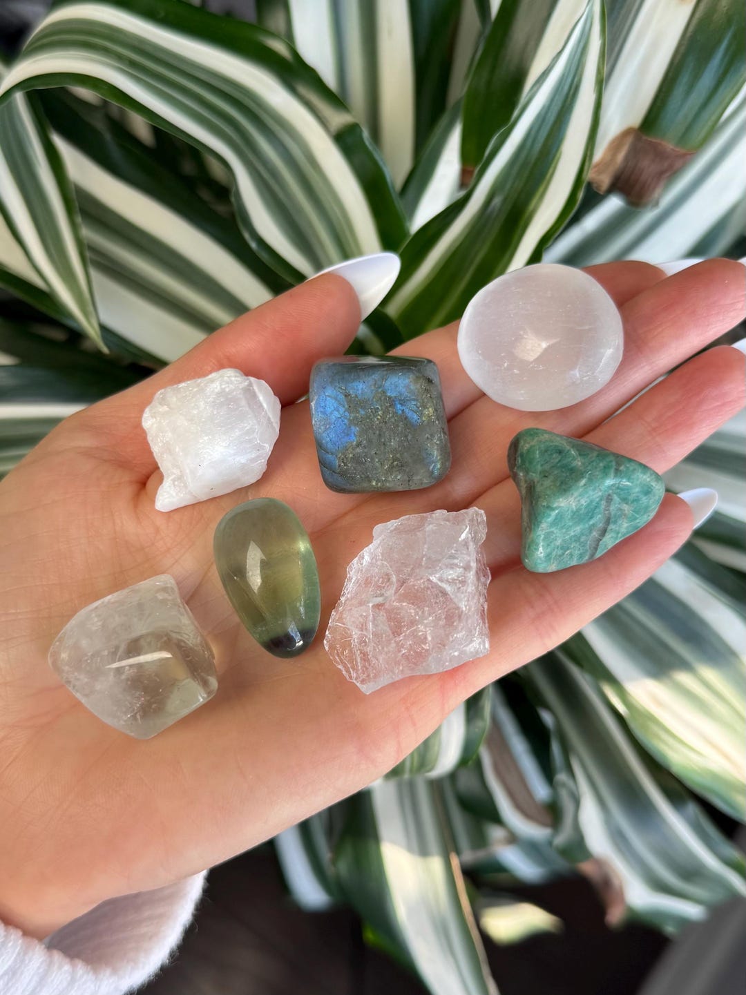 Calming & Purifying Set - With 7 Natural Crystals: Clear Quartz ...