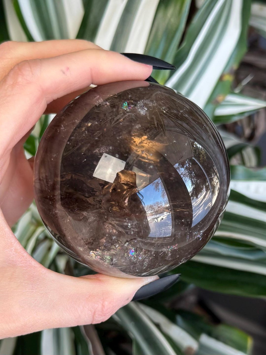 Large High Quality Smoky Quartz Sphere, Natural Smoky Quartz With ...
