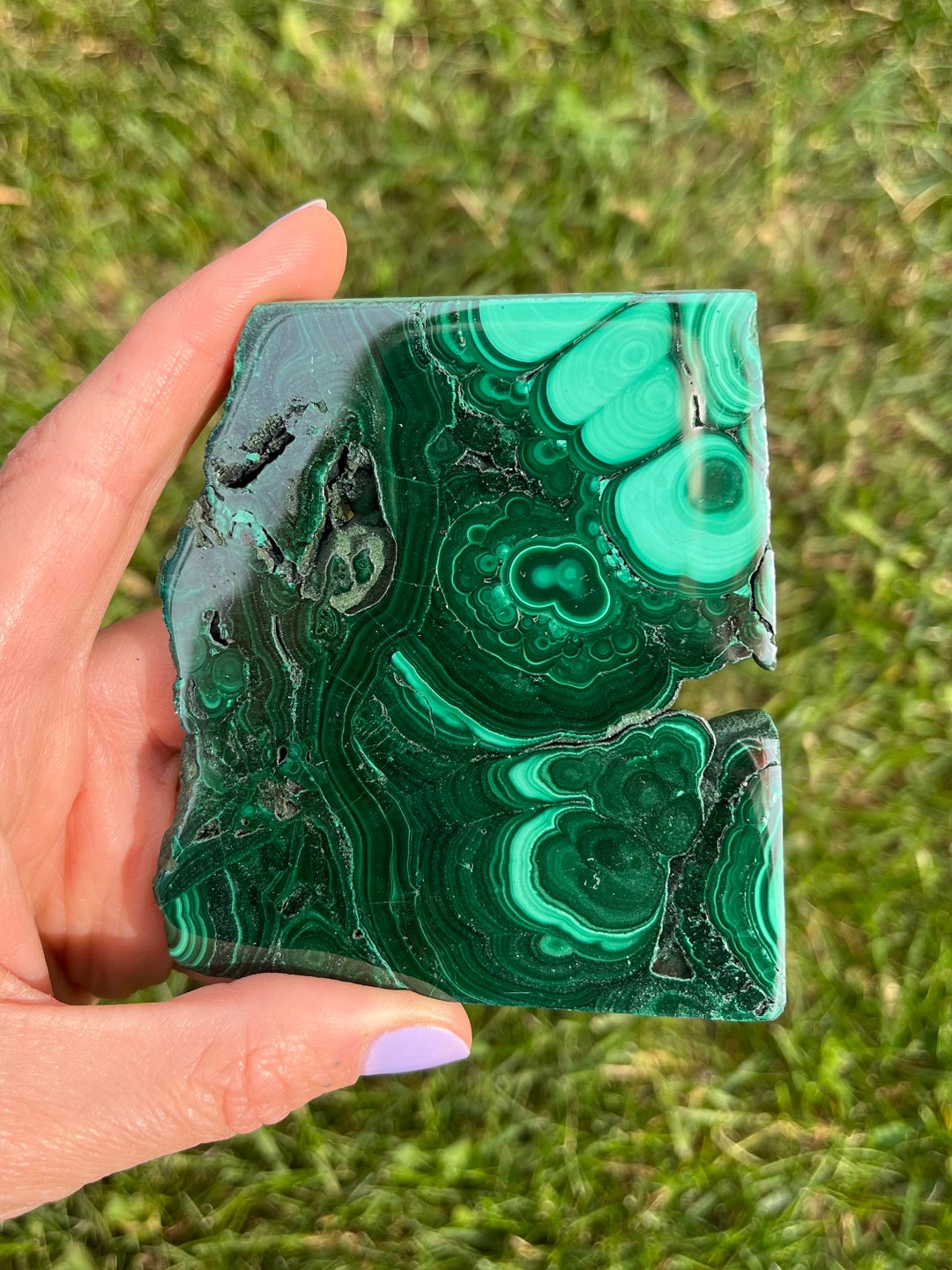 Malachite Slab, Natural Malachite From Brazil, Malachite Slice, Crystal ...