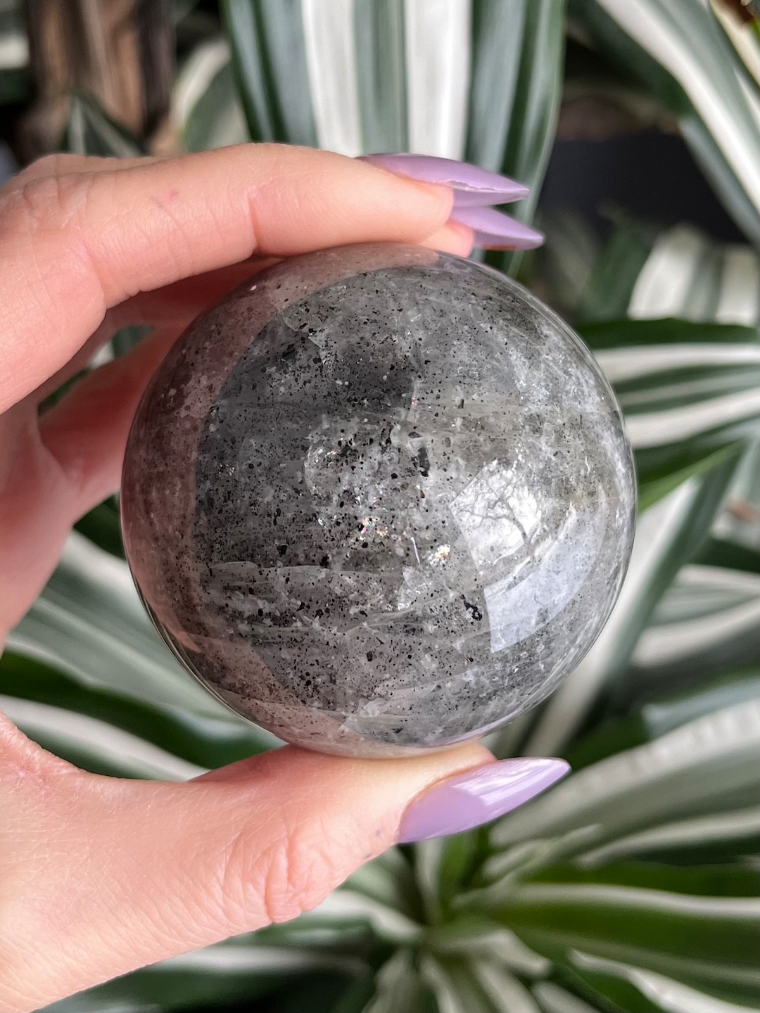 Black Mica in Quartz Biotite Sphere Unique Collection Piece Crystal ...