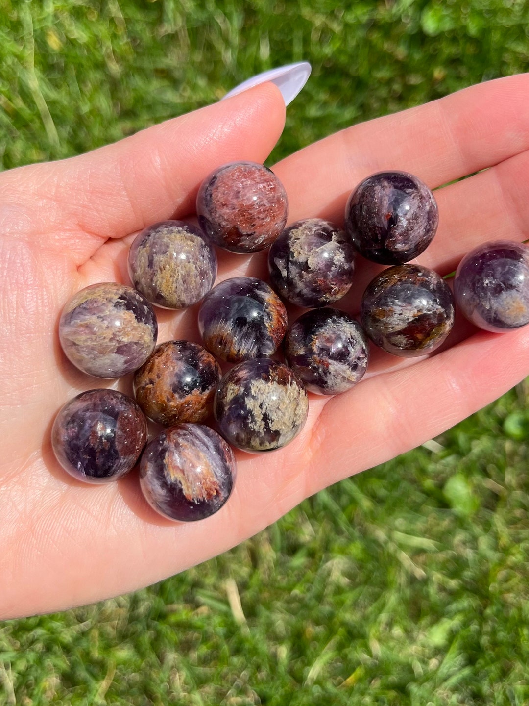 Mini Super Seven Sphere - Super 7 Crystal Mini Sphere - Infused With ...