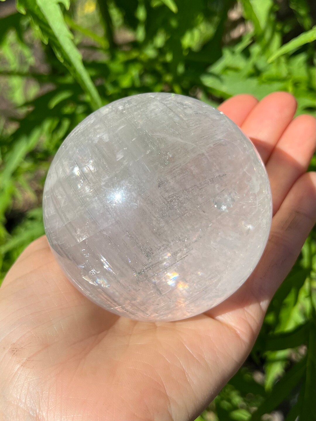AAA Quality Optical Calcite Sphere - Iceland Spar, Clear Calcite - With ...