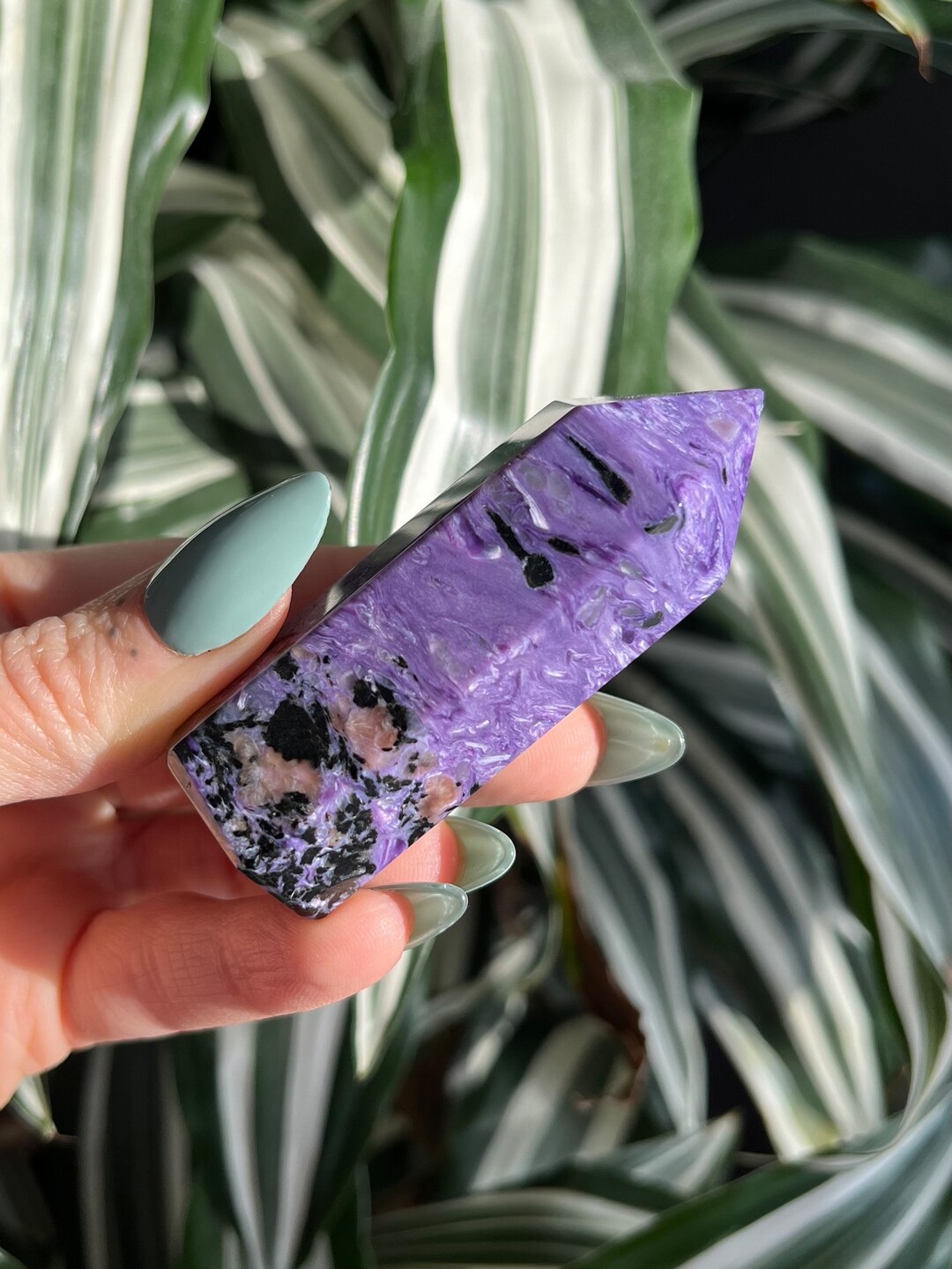 Rare High Quality Natural Charoite Tower Piece No. 763 Infused With ...