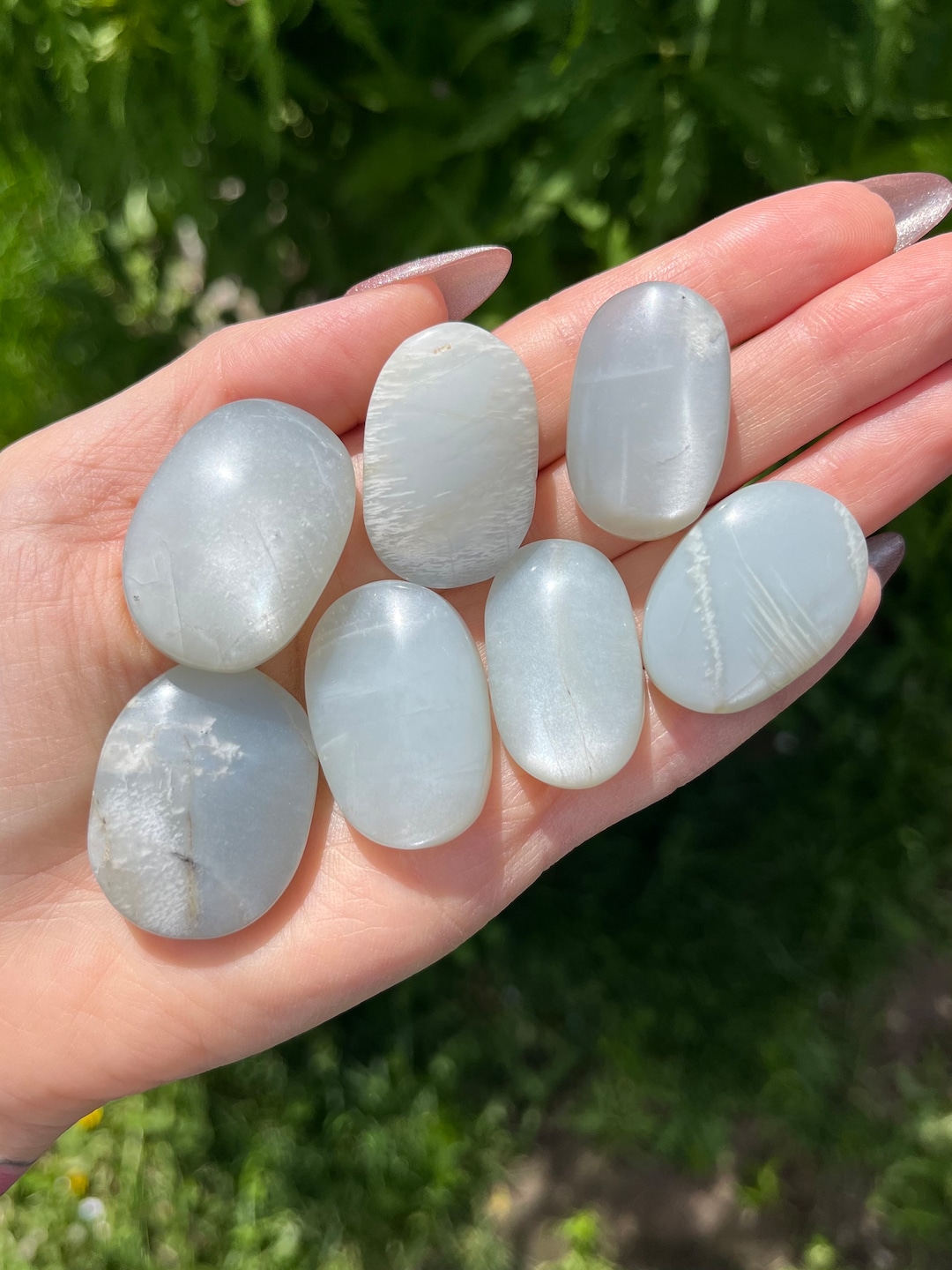 Mini Garnierite green Moonstone Palm Stone You Choose Green Moonstone ...