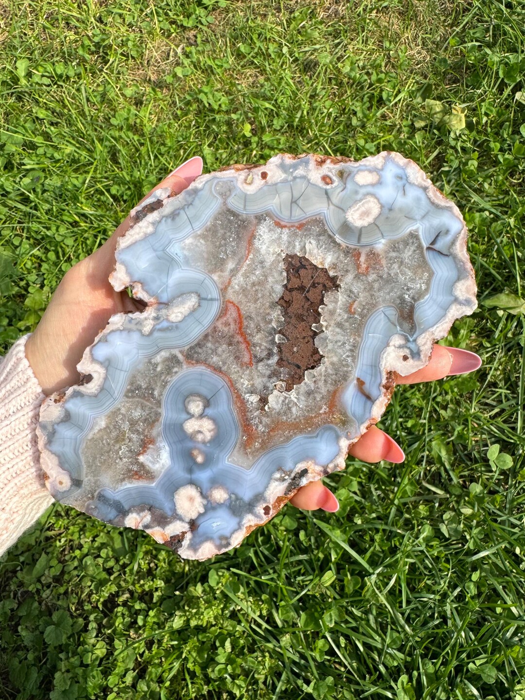 Natural Blue Flower Agate Slab - Piece No. 815 - Flower Agate Crystal ...