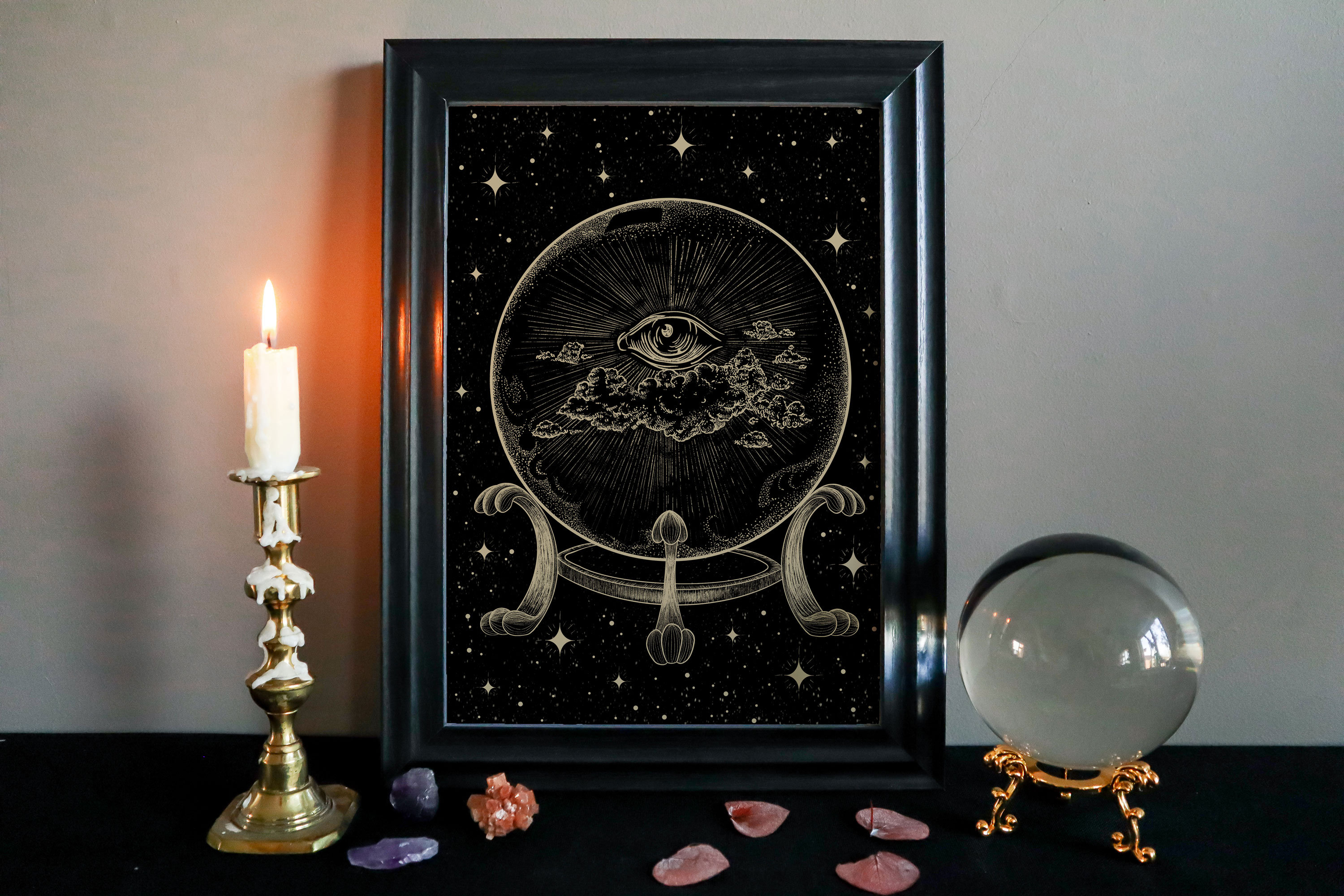 Crystal Ball Print Gothic Home Decor Dark Academia Decor | Etsy UK