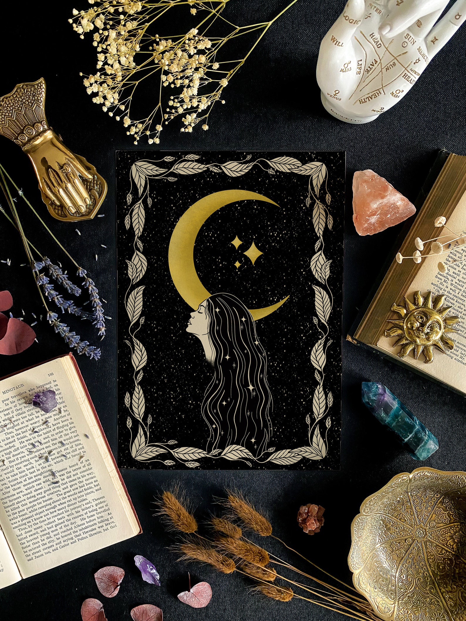 Moon Witch Print / Witchy Wall Art / Gothic Home Decor / Luna - Etsy España