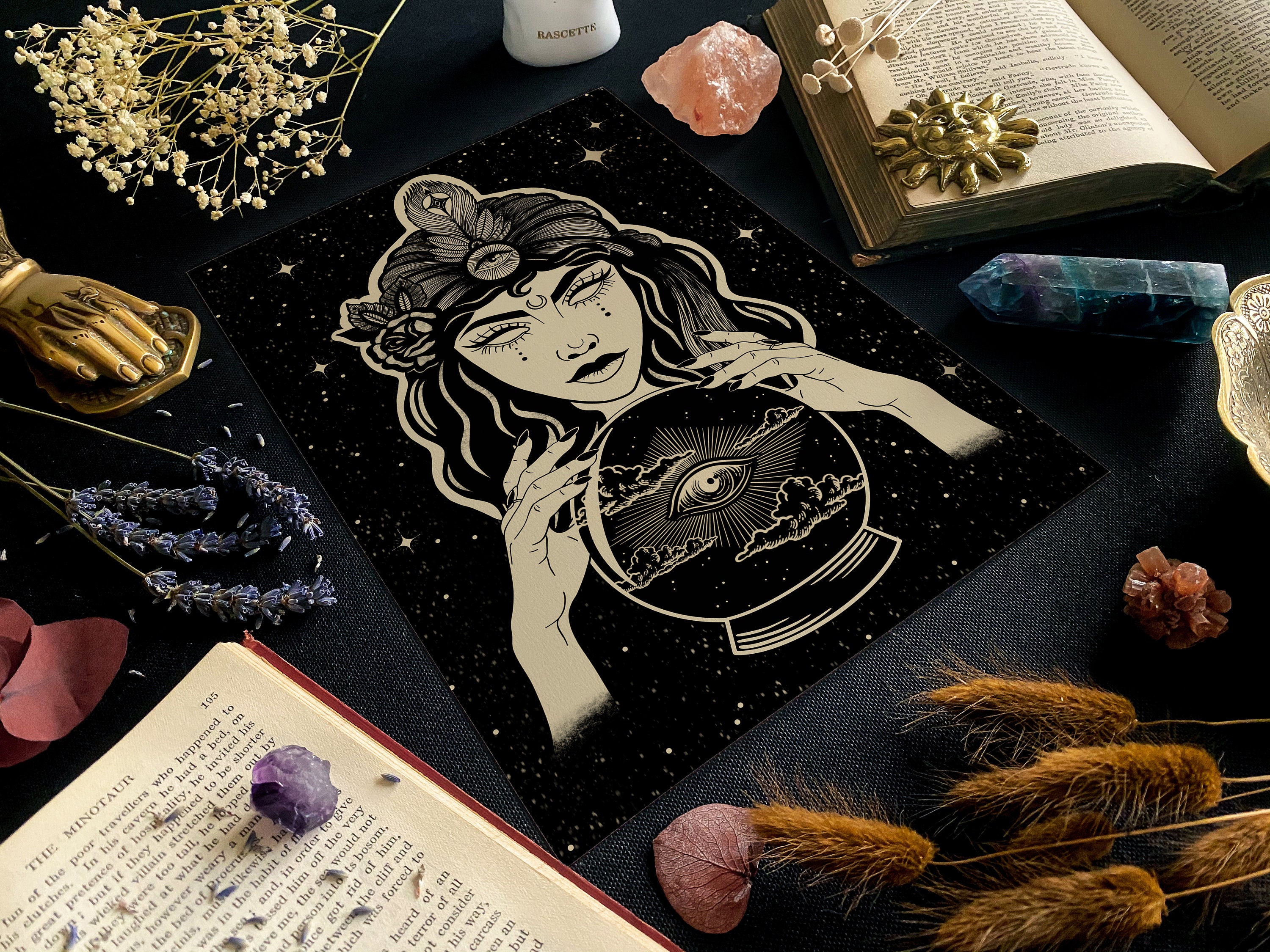 Fortune Teller Print Witchy Wall Art Gothic Home Decor - Etsy UK