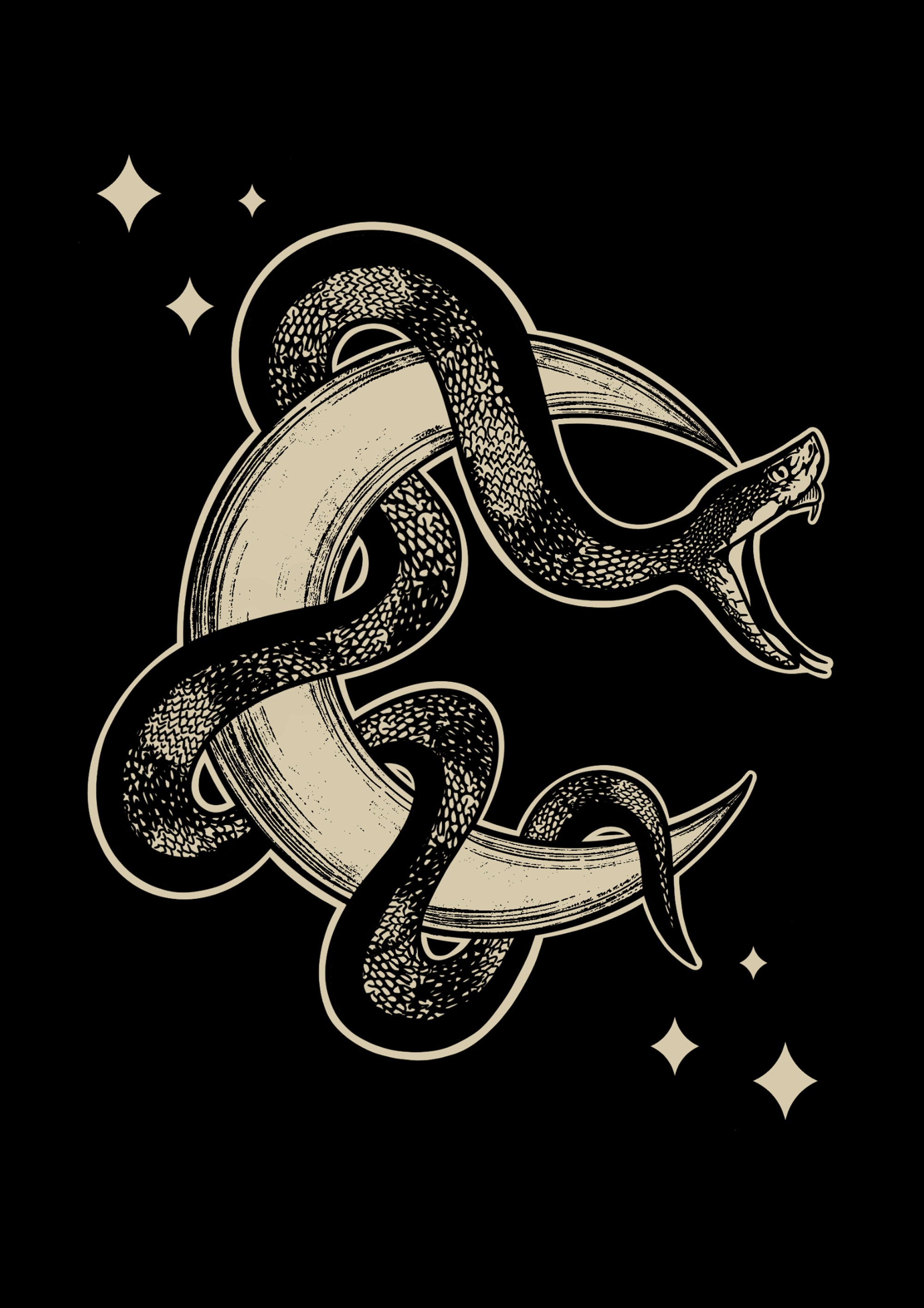 Celestial Snake Print Serpent Wall Art Gothic Home Decor | Etsy