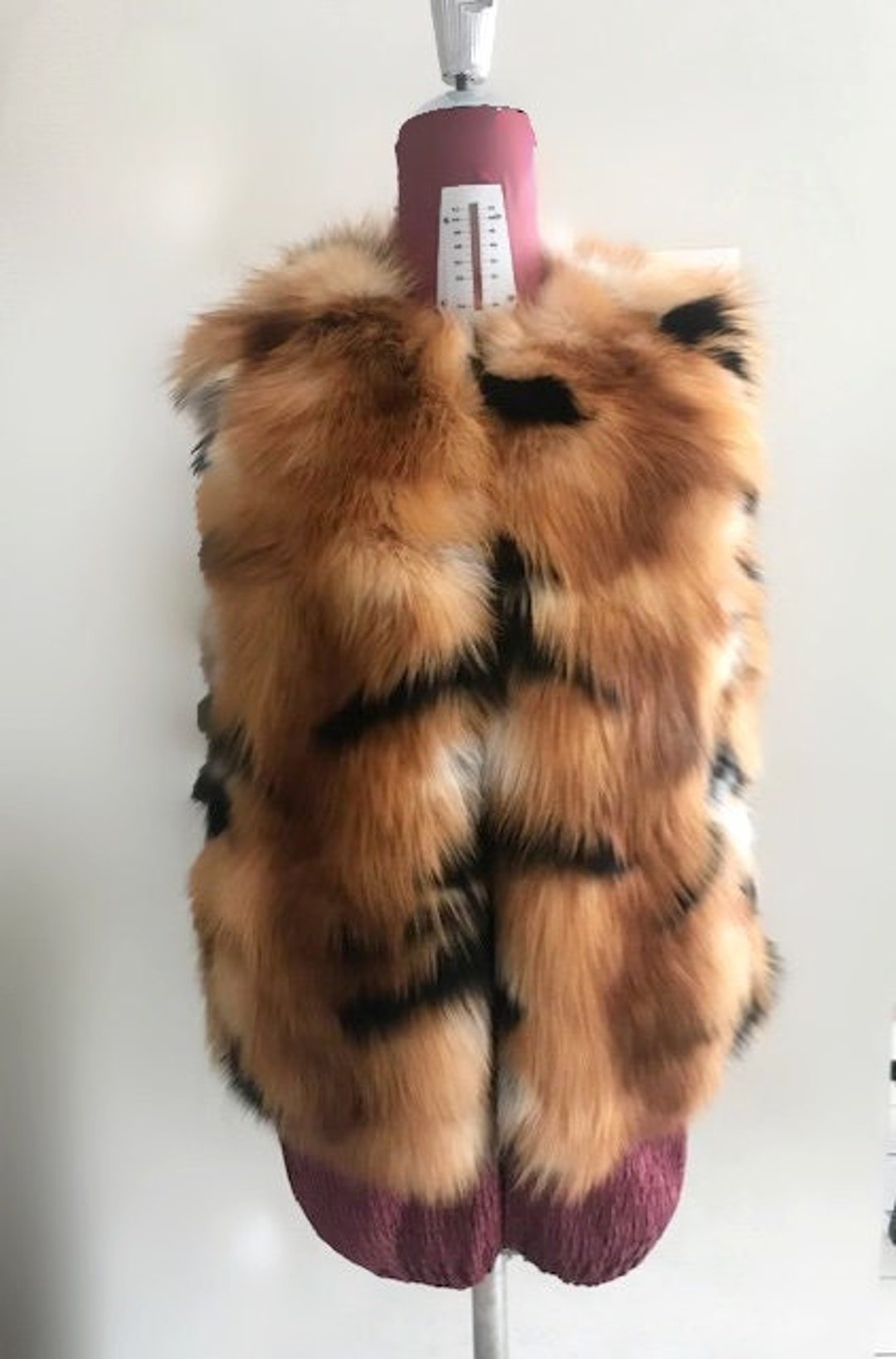 Wonderful Tiger Effect Fox Patchwork Vest. Lined in Satin. - Etsy