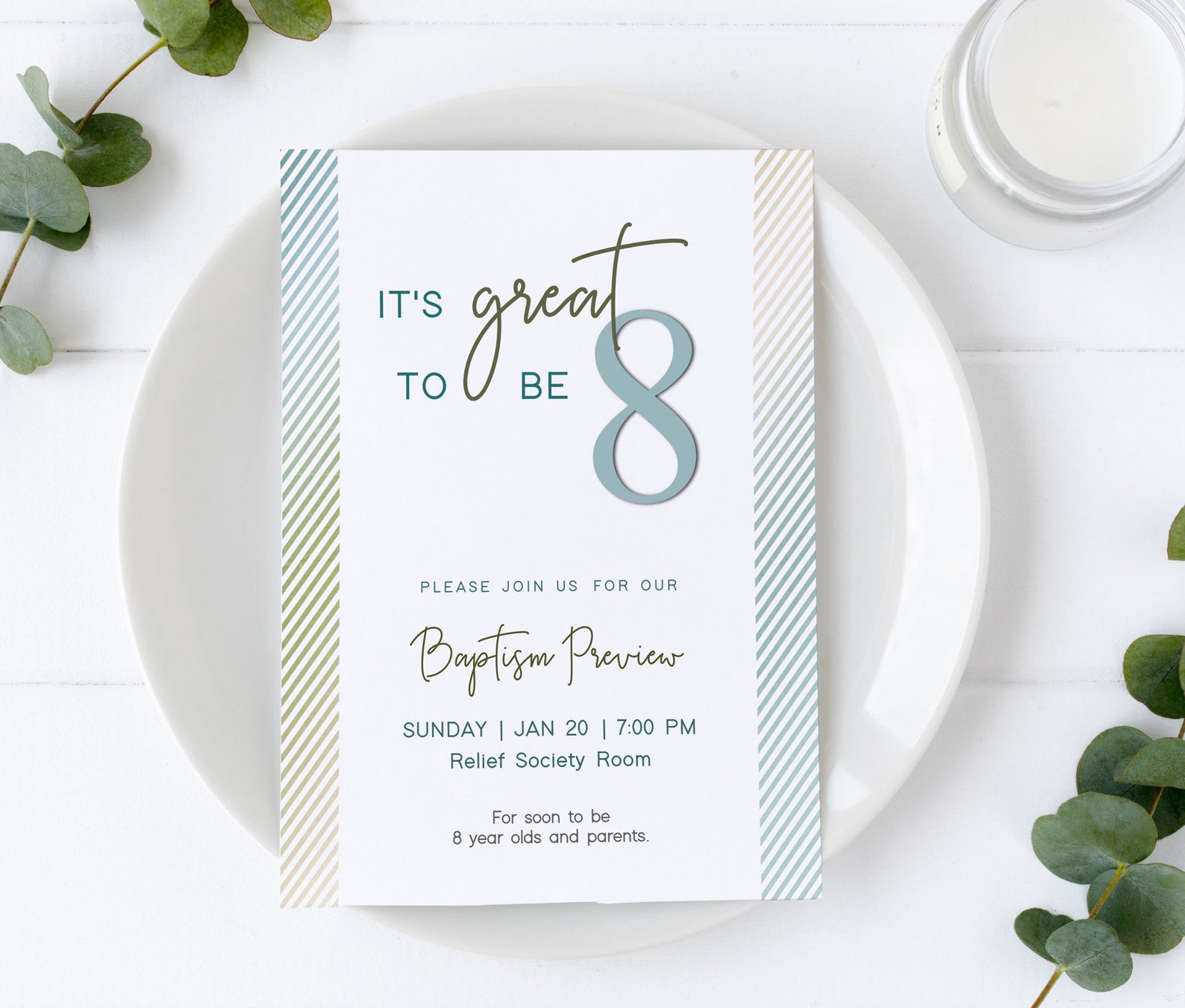 LDS Baptism Preview Printable Invitation Program EDITABLE - Etsy