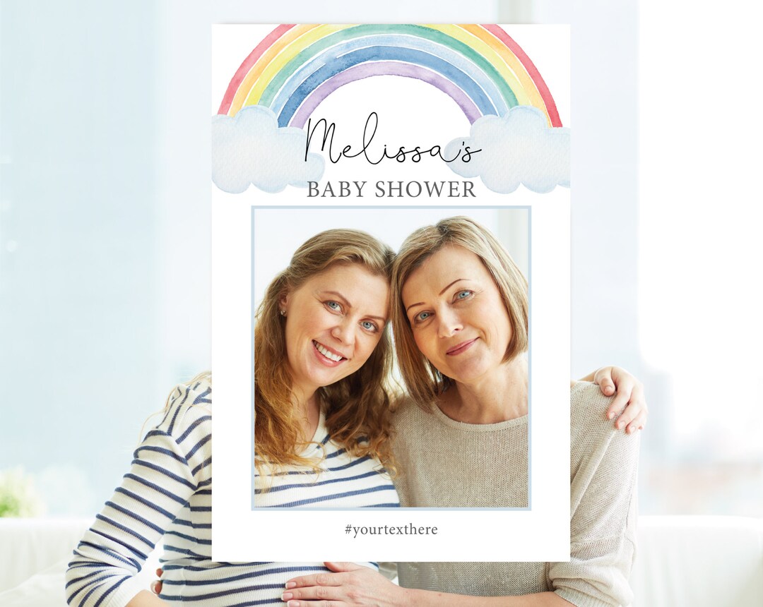 Rainbow Baby Shower Photo Booth Frame Template (instant Download) - Etsy