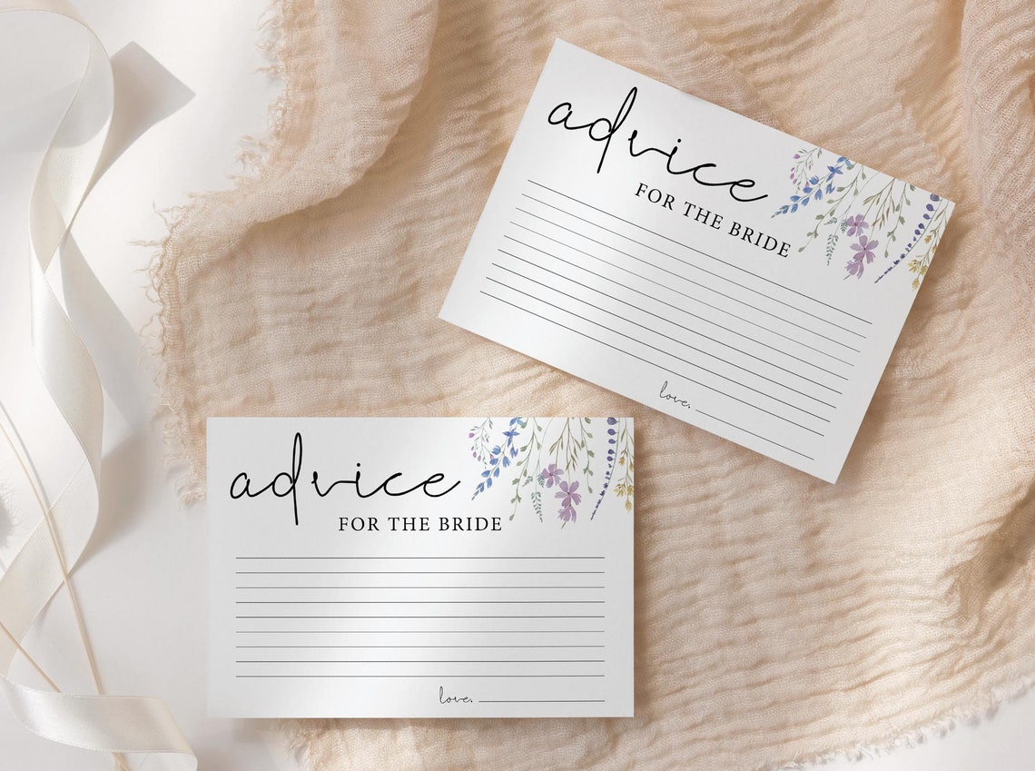 Advice for the Bride Cards Advice Card Bridal Shower Game - Etsy