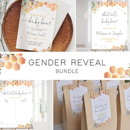 Bee Gender Reveal Boy or Girl Chart Editable Gender Voting - Etsy