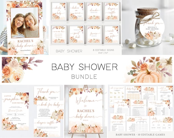 Little Pumpkin Baby Shower Template Fall Baby Shower Set - Etsy
