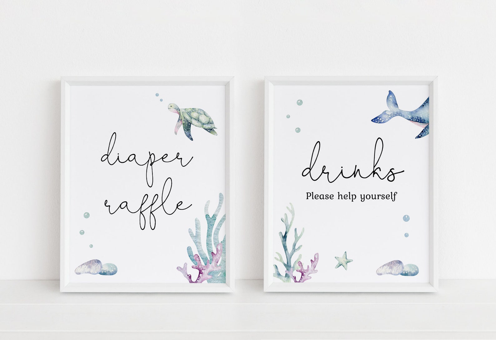 Ocean Baby Shower Signs: Under the Sea Decor (digital Download) - Etsy