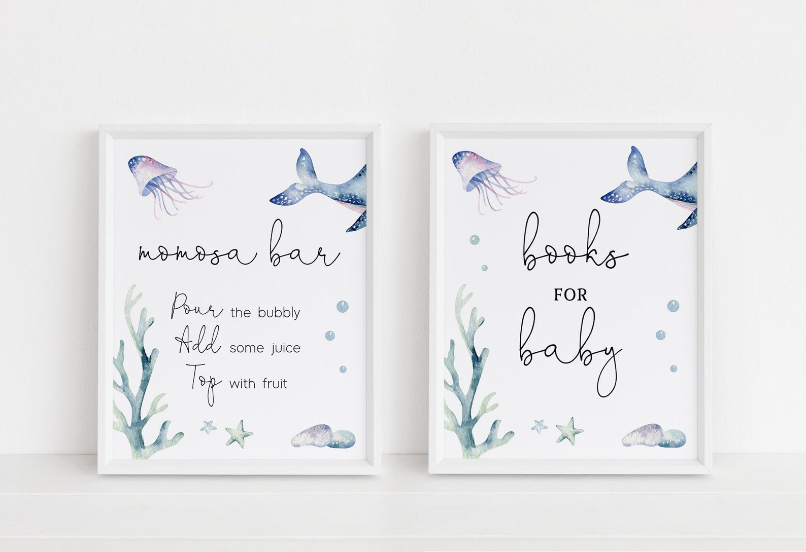 Ocean Baby Shower Signs: Under the Sea Decor (digital Download) - Etsy