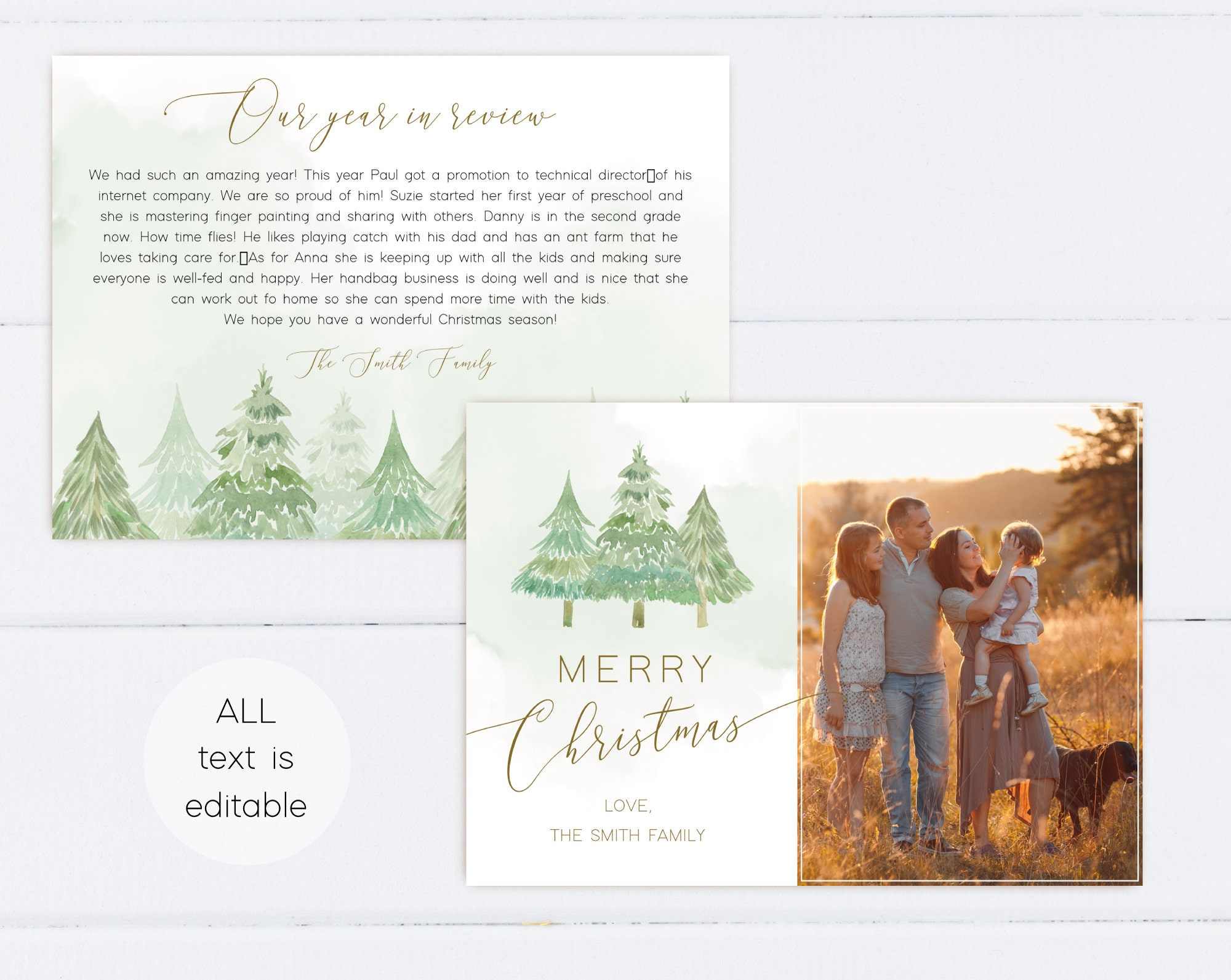 Year in Review Christmas Card Template Editable Card Digital | Etsy