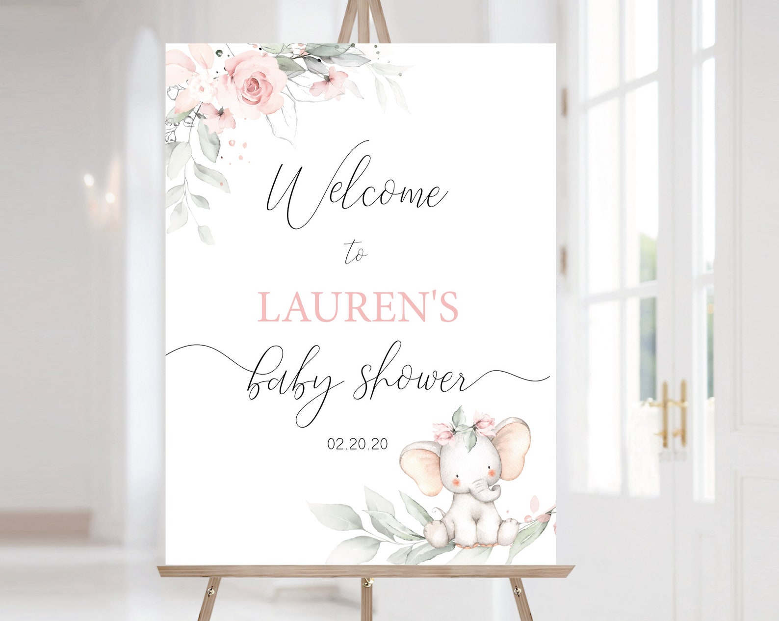 Elephant Baby Shower Welcome Sign EDITABLE Welcome Printable - Etsy