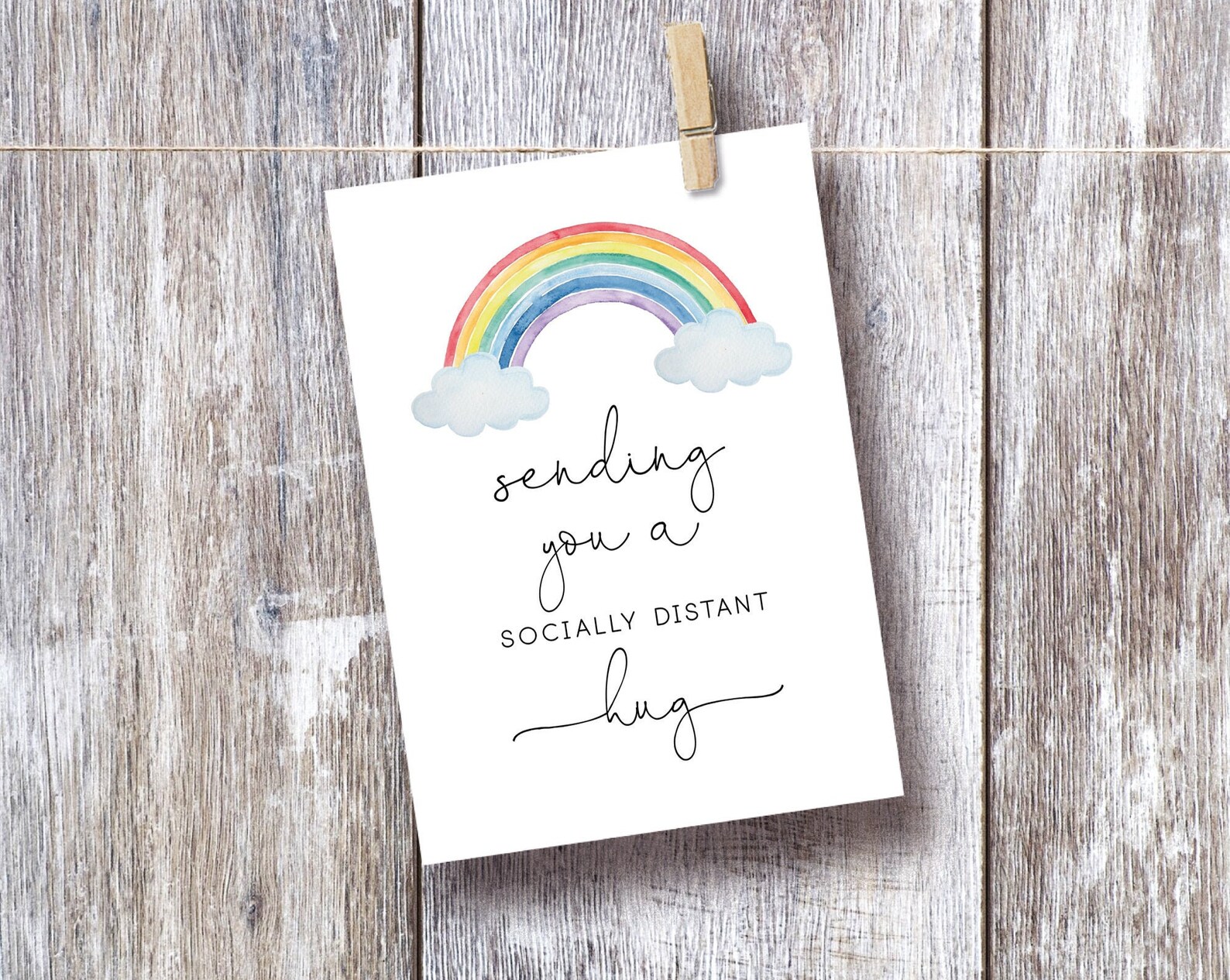 Sending You A Hug Card Instant Download Long Distance - Etsy