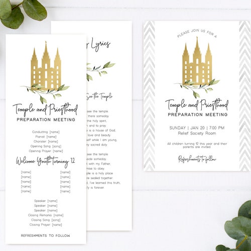 Temple and Priesthood Preview Invitation LDS Temple & - Etsy