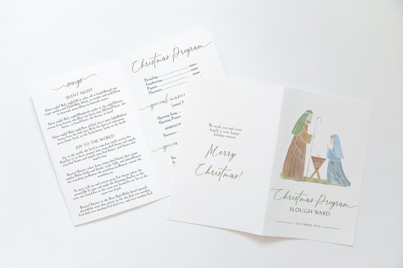 Editable Christmas Church Program Template - Corjl (digital Download ...
