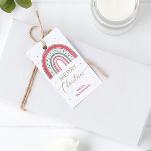 Rainbow Christmas Gift Tag Template, Editable Printable (corjl) CR02 - Etsy