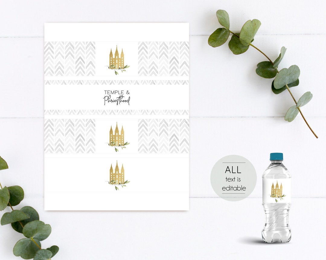 Temple Priesthood Bottle Wrapper: Editable Label Printable (instant ...