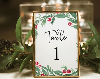 Printable Table Numbers Christmas - Etsy