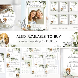 Dog Baby Shower Games Bundle, Dog Theme Baby Shower Games Template ...