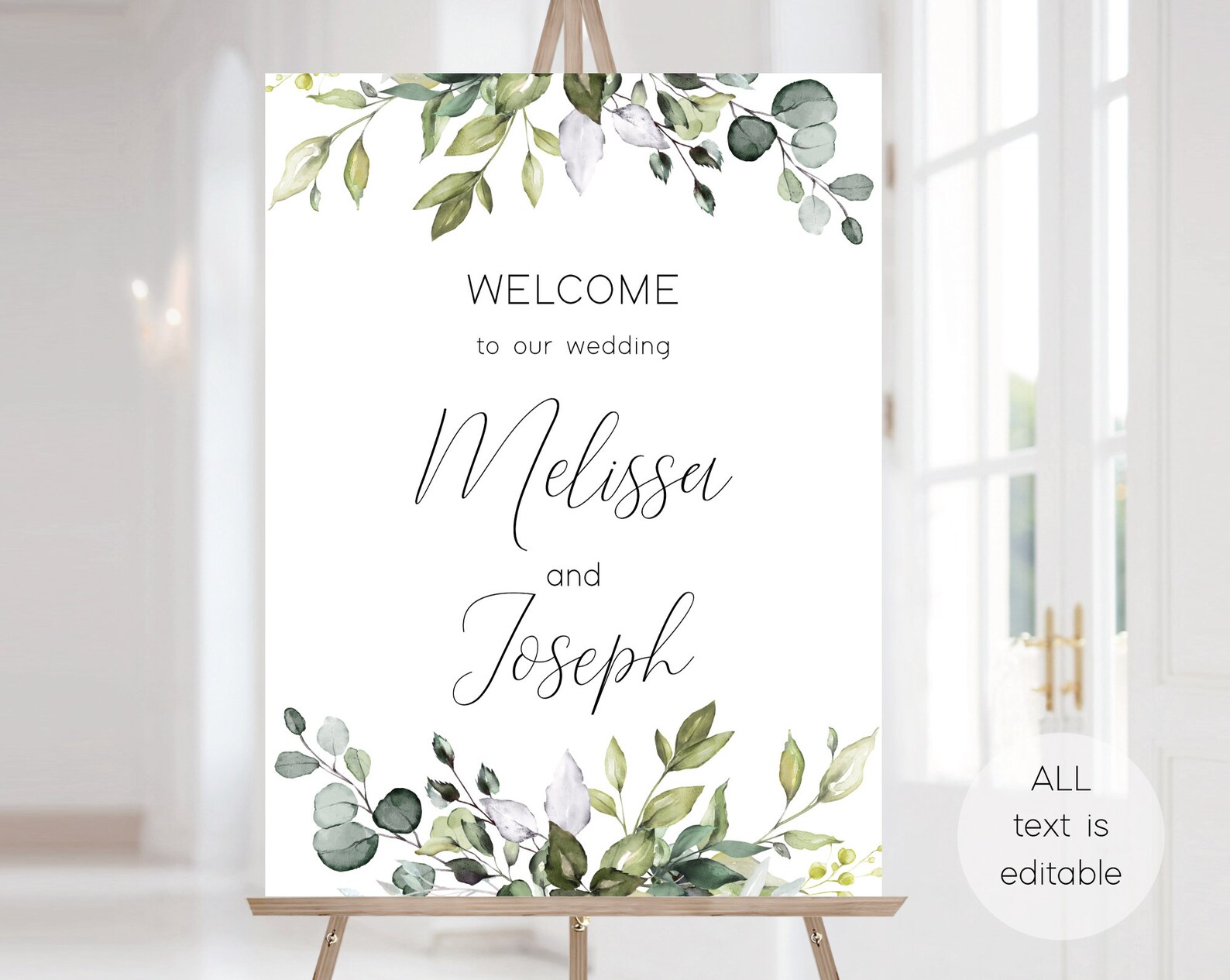 Greenery Welcome Signs Wedding Welcome Sign Custom Sign | Etsy
