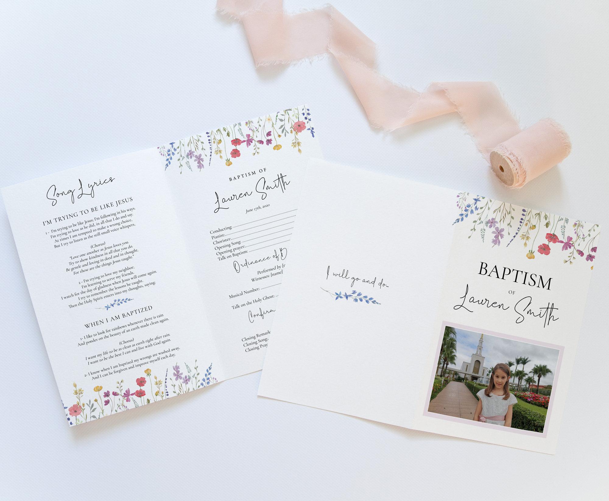 Editable LDS Baptism Program Template Printable Baptism - Etsy Australia