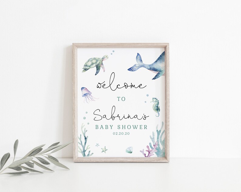 Ocean Welcome Sign Editable Template Under the Sea Baby - Etsy