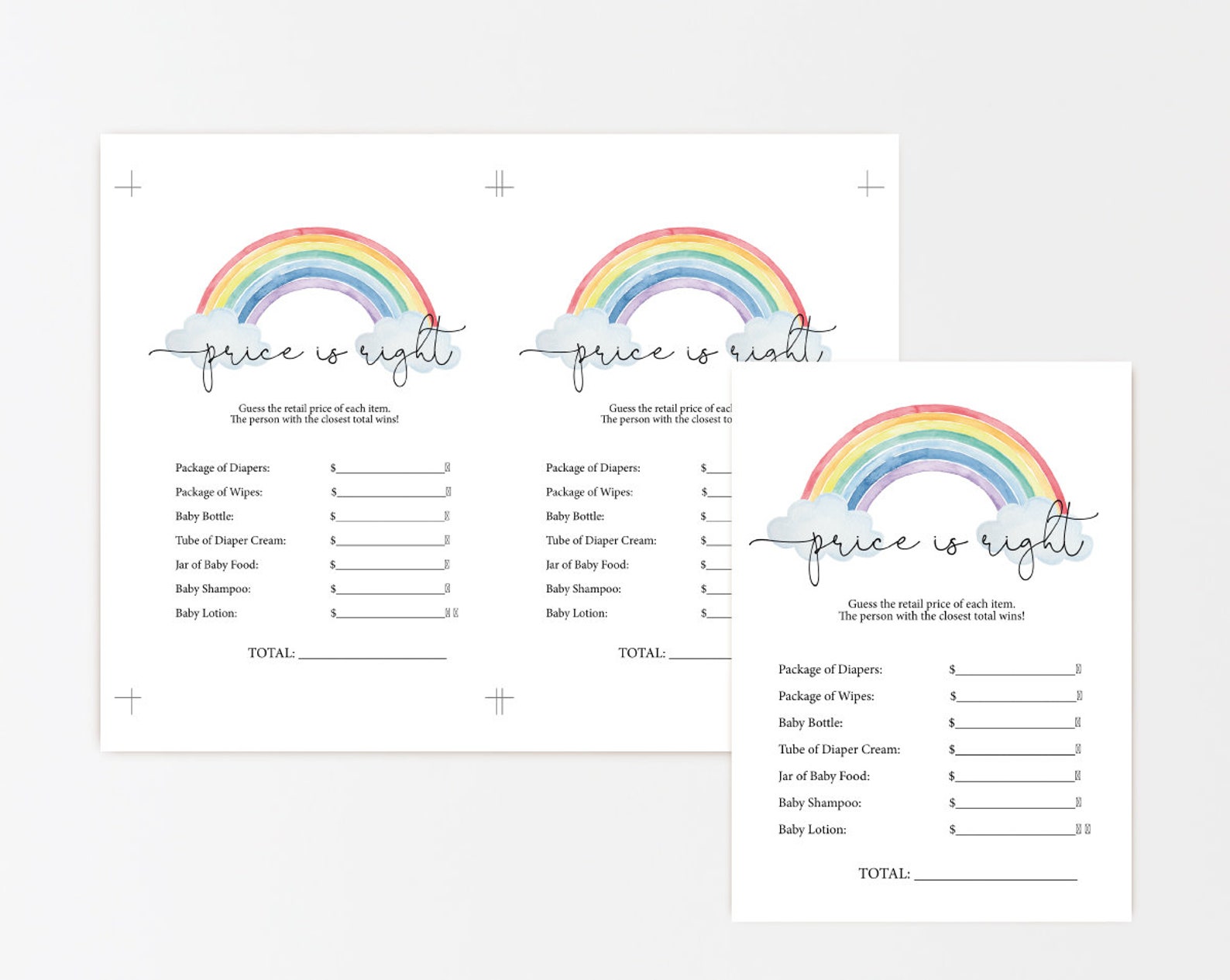 Rainbow Baby Shower Games Printable Editable the Price is | Etsy