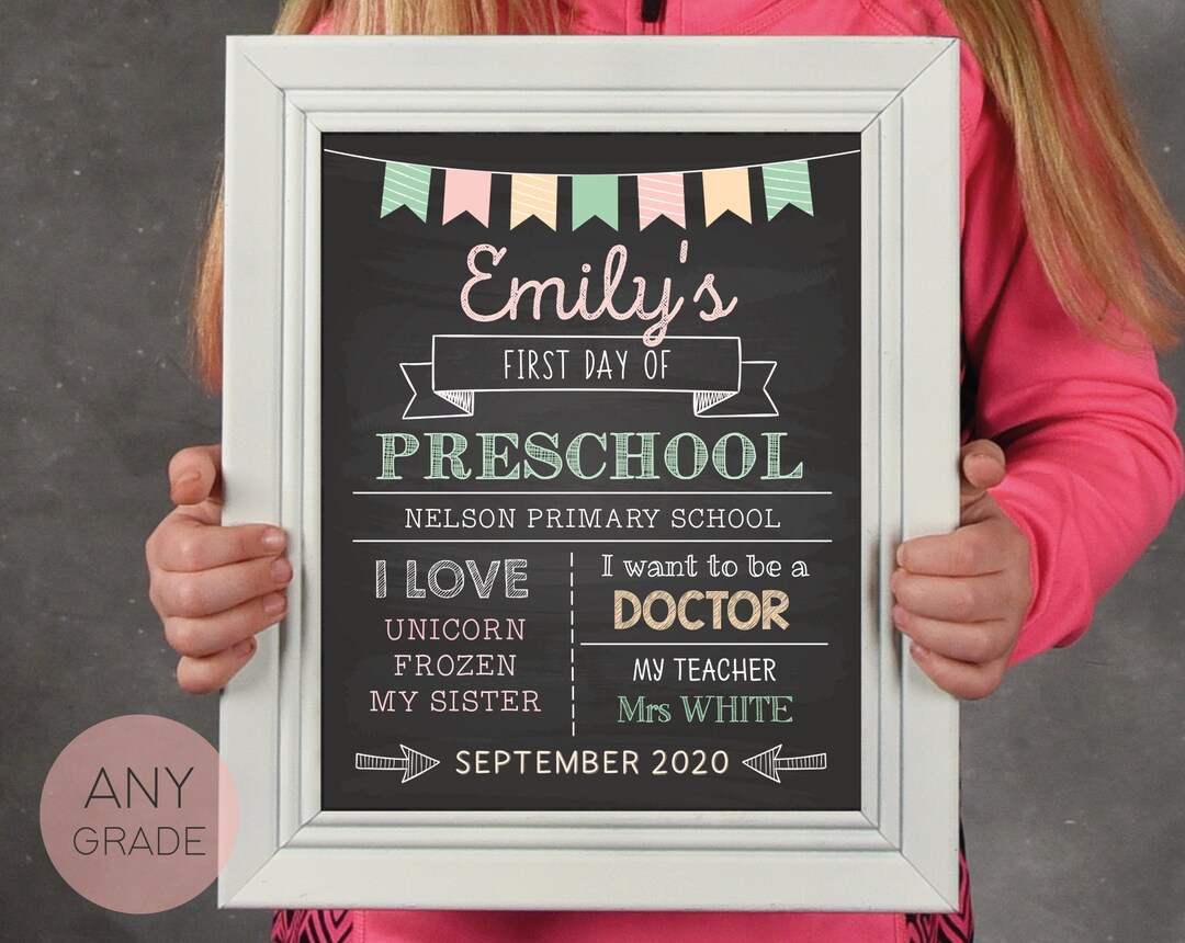 Editable First Day of School Chalkboard Sign (digital Download) - Etsy ...