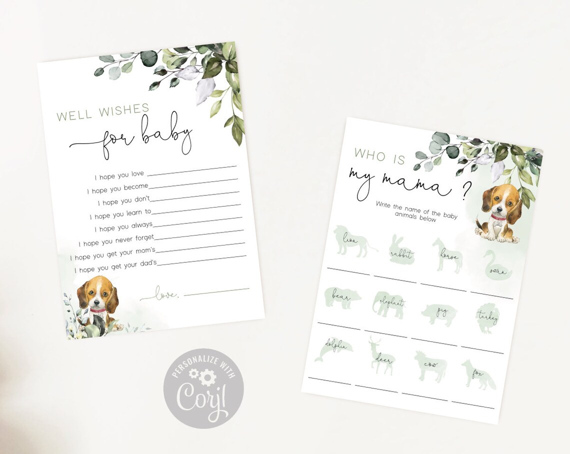 Dog Baby Shower Games Bundle Dog Theme Baby Shower Games | Etsy Canada